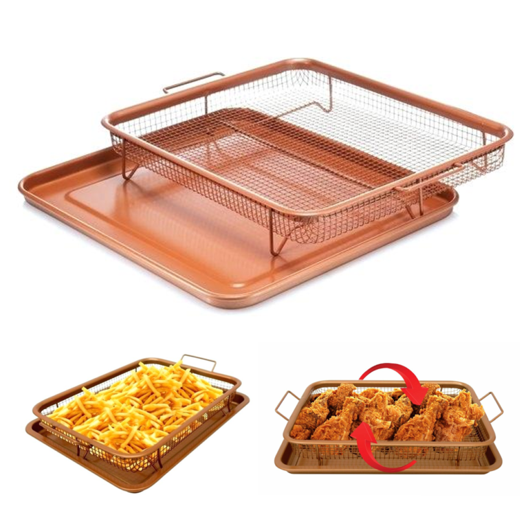 Signature SC Collection Air Dry Frying Oven Basket 2 Pcs Copper Crisper ...