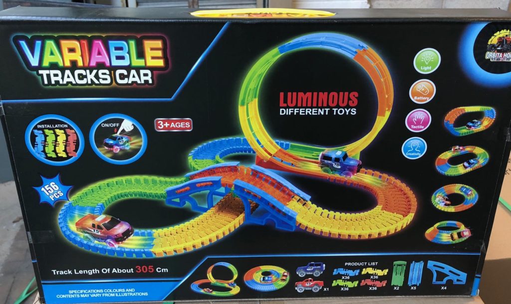360° Rotation track 156 Pcs LED Light Flexible Glow in Dark Lego Car ...