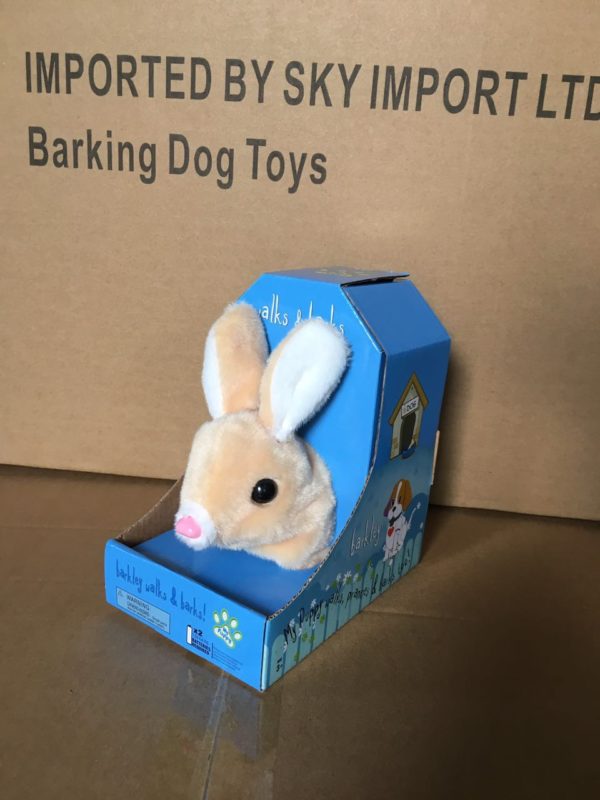 Soft plush furry walking and squeaking rabbit toy, electric fuzzy bunny ...