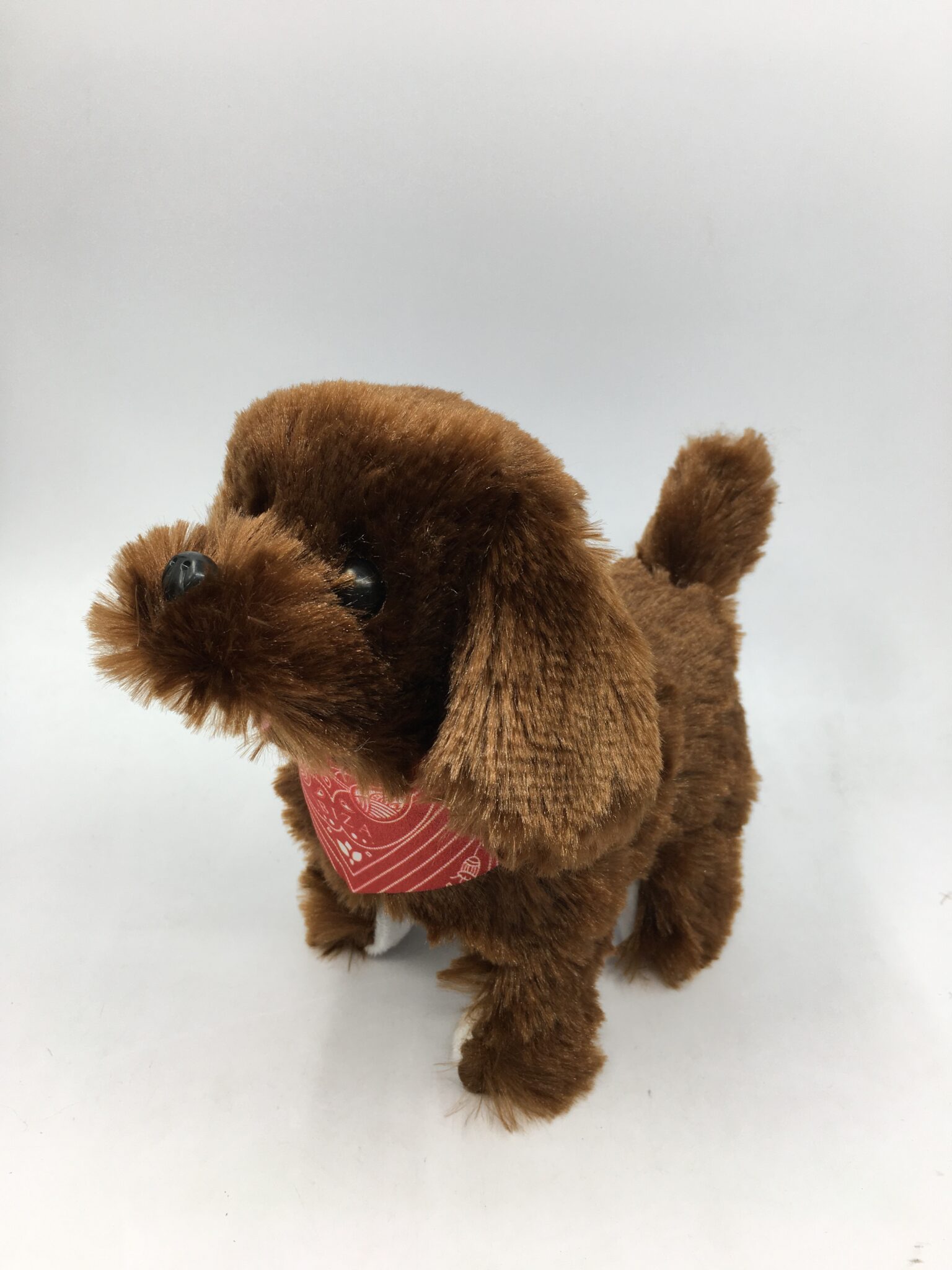 Soft Plush Stuffed Animal shaped Brown Electric Dog toy , Battery ...