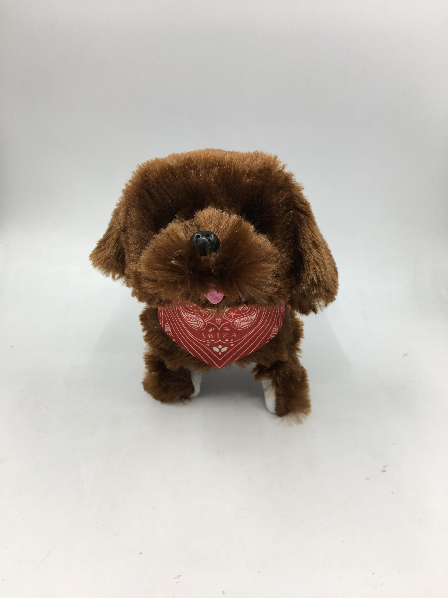Soft Plush Stuffed Animal shaped Brown Electric Dog toy , Battery ...