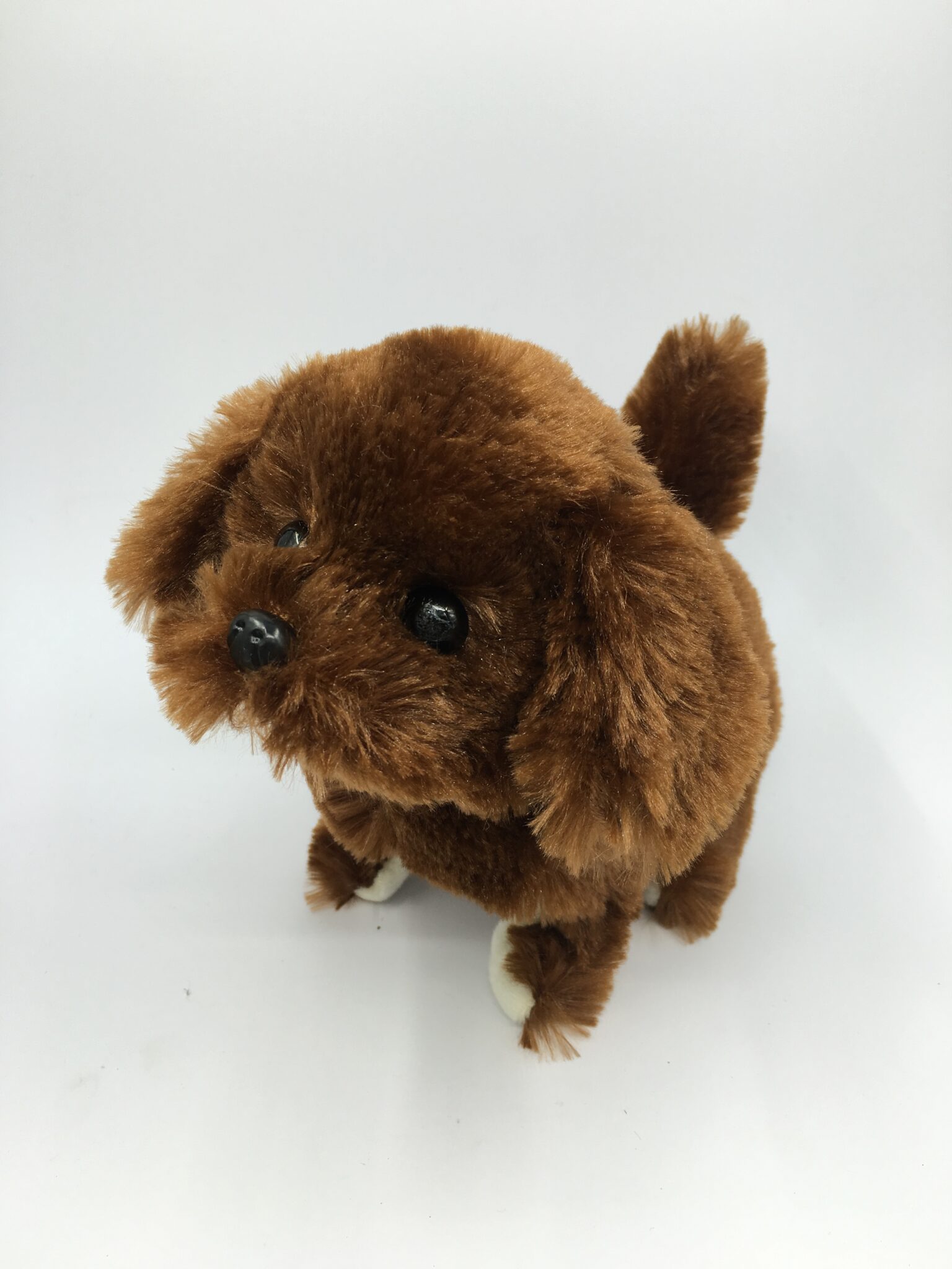 Soft Plush Stuffed Animal shaped Brown Electric Dog toy , Battery ...