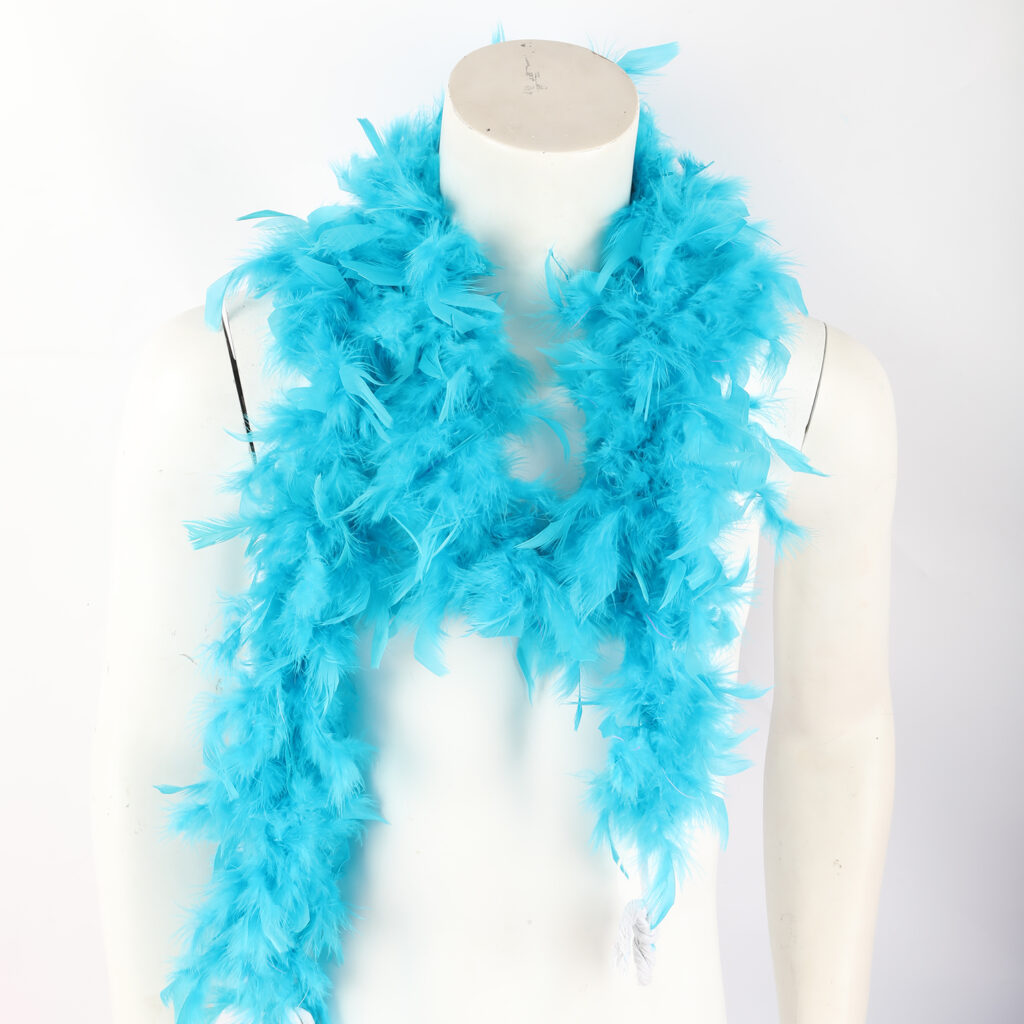 Necklace - Fluffy Turkey Feathers Boa - LIGHT BLUE - Sky Import Ltd