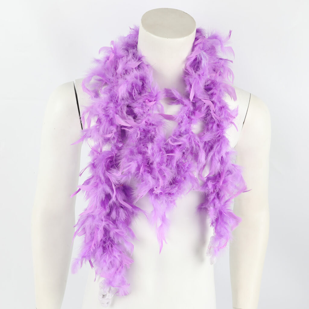 Necklace Fluffy Turkey Feathers Boa Purple Sky Import Ltd
